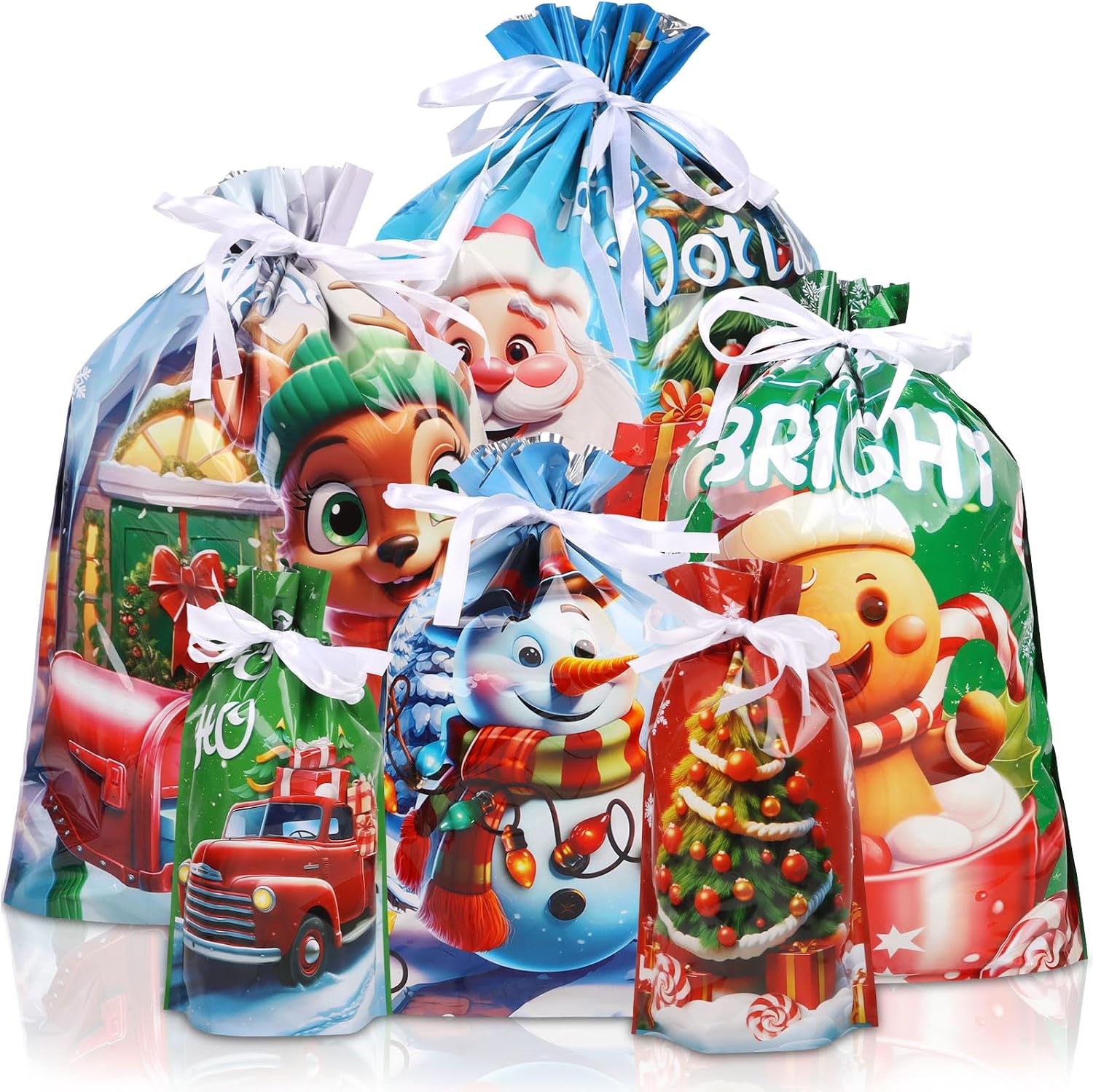 Amazon.com: CCINEE 40PCS Christmas Gift Drawstring Bags, Assorted Size ...