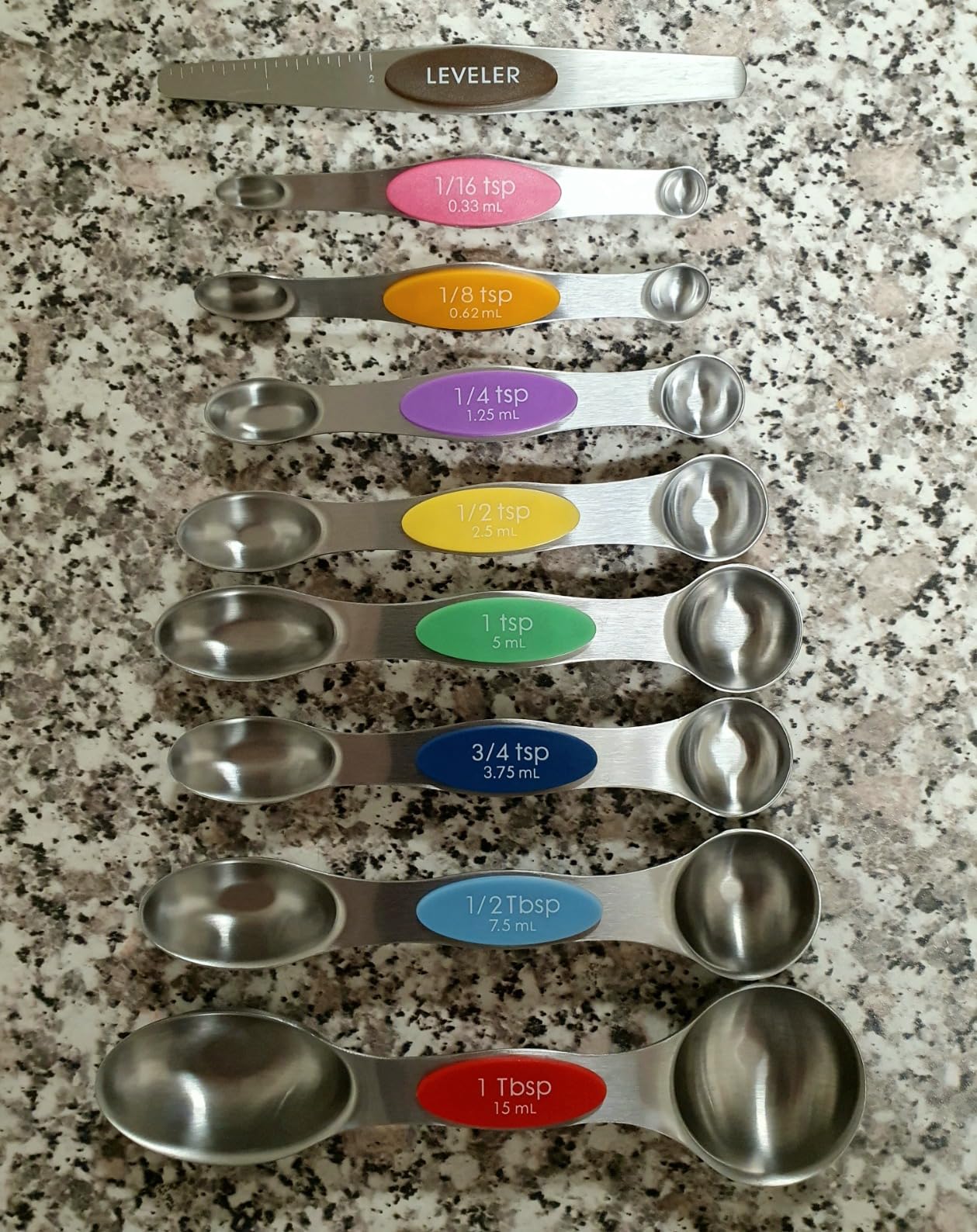 Magnetic Measuring Spoons Sets of 9, WOVTE Dual Sided Stainless Steel ...