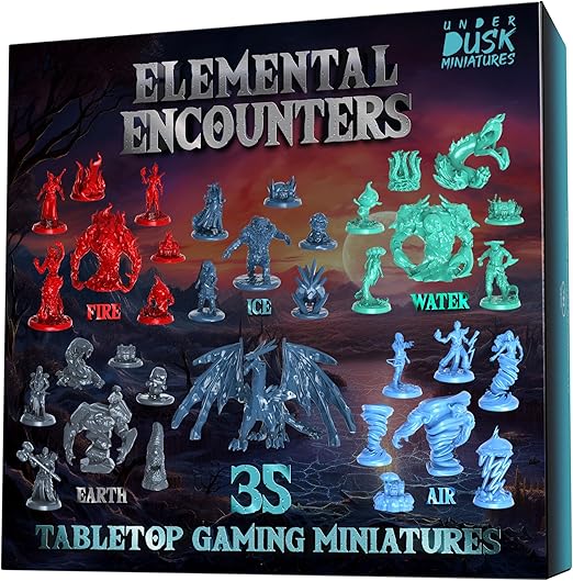 Amazon.com: Underdusk: Elemental Encounters - 35 Unpainted Tabletop ...