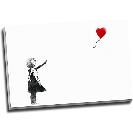Banksy Girl With Red Balloon Canvas Art Print 24x18 Inches A1 : Amazon ...