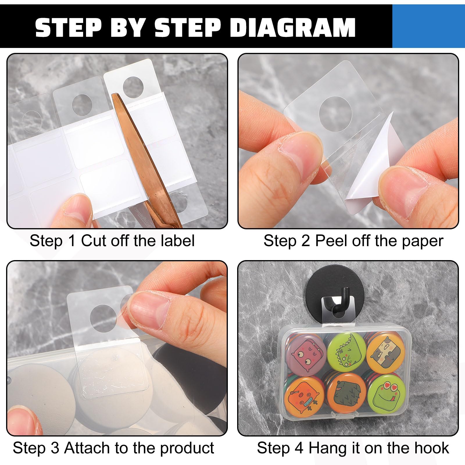 Snapklik.com : Blulu 1500 Pieces Clear Slot Hole Hang Tags Self ...