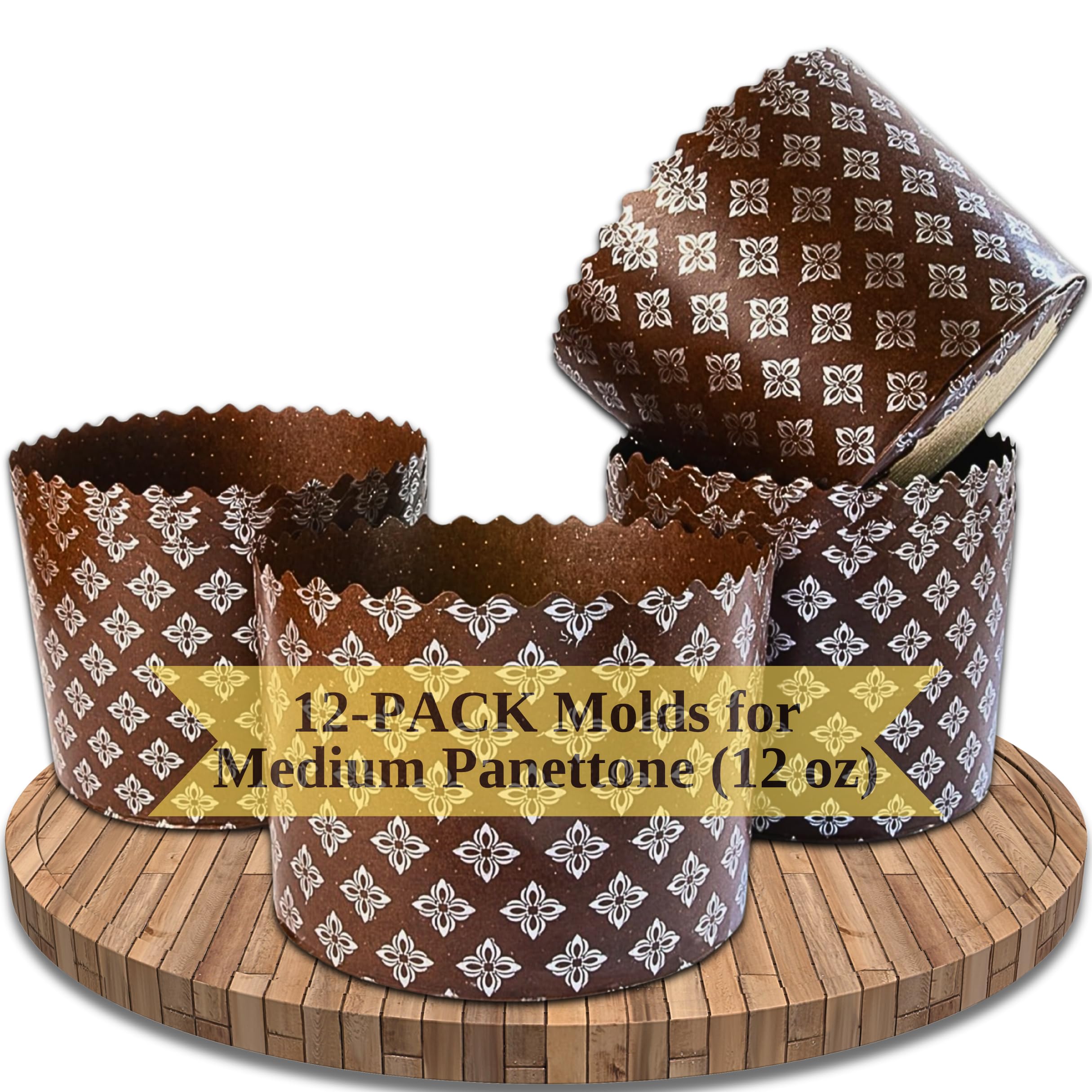 Amazon.com: 12oz Panettone Paper Baking |Molds - 12pcs, H 3.14x4.33″ W ...