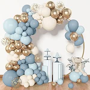 Amazon.com: Amandir 153pcs Dusty Blue Balloon Garland Arch Kit, Different Sizes 18 12 10 5 inch ...