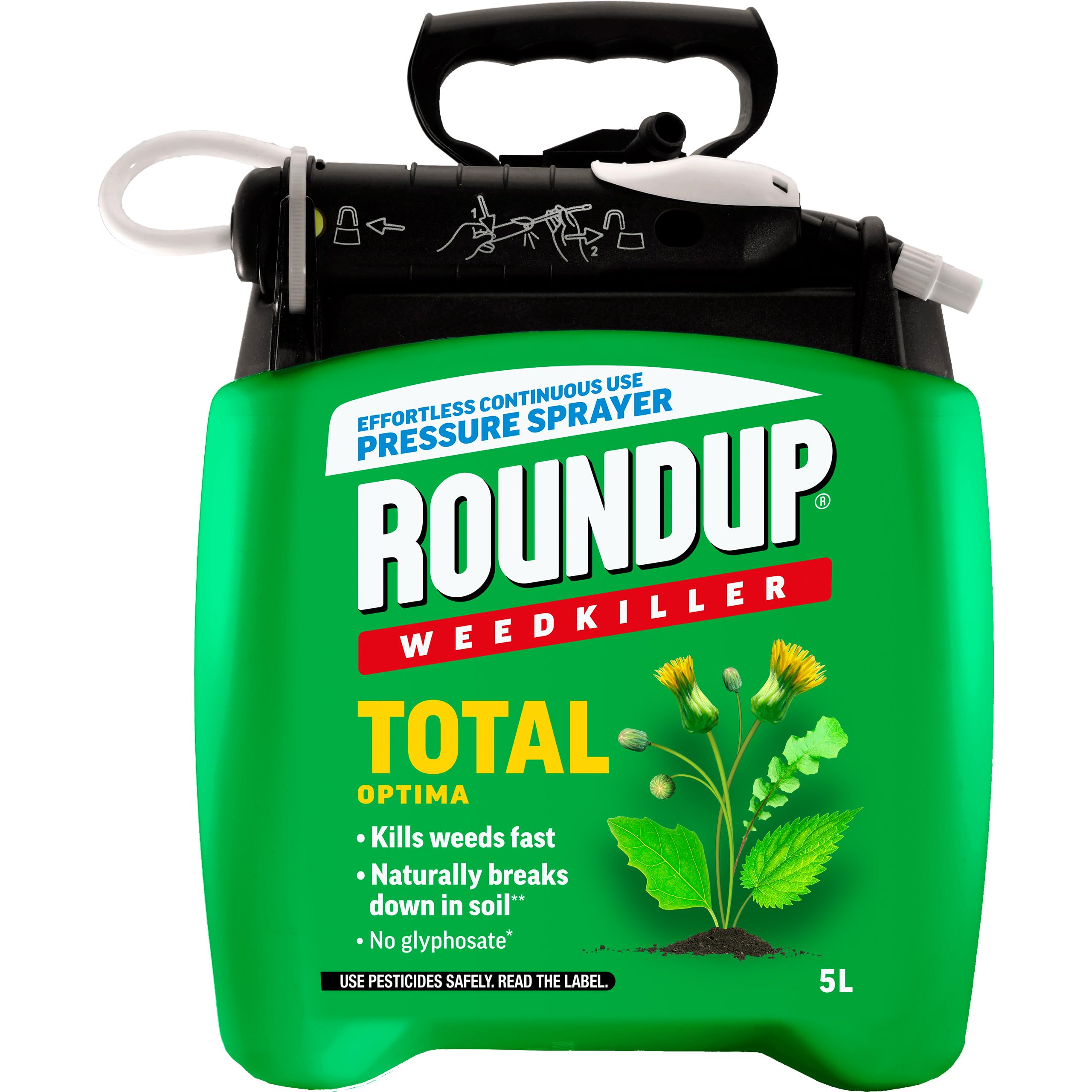 Roundup Weedkiller Total Optima, pump spray, 5 litre : Amazon.co.uk: Garden