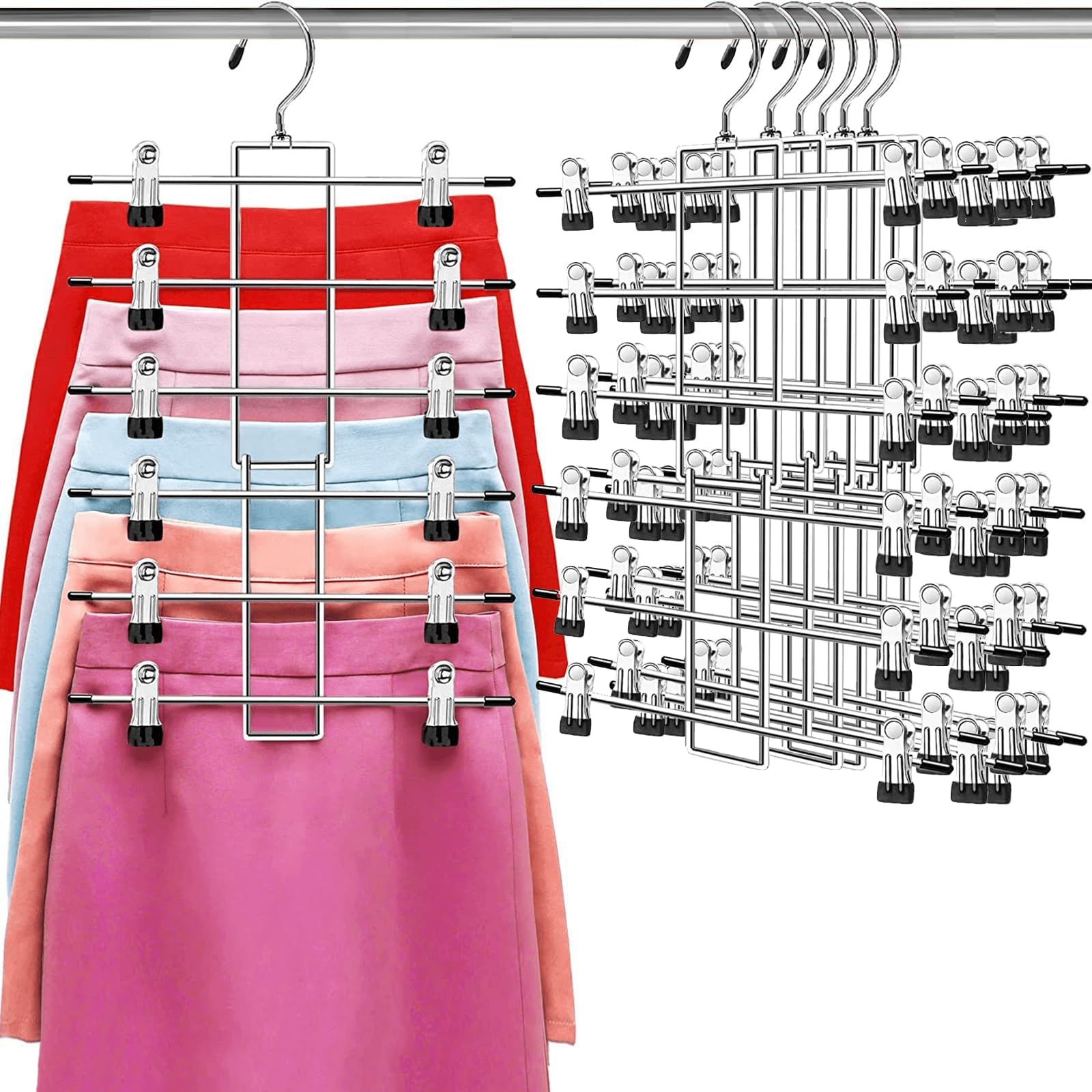 Amazon.com: Smartor Pants Hangers - 30 Pack, Plastic Skirt Hanger with ...
