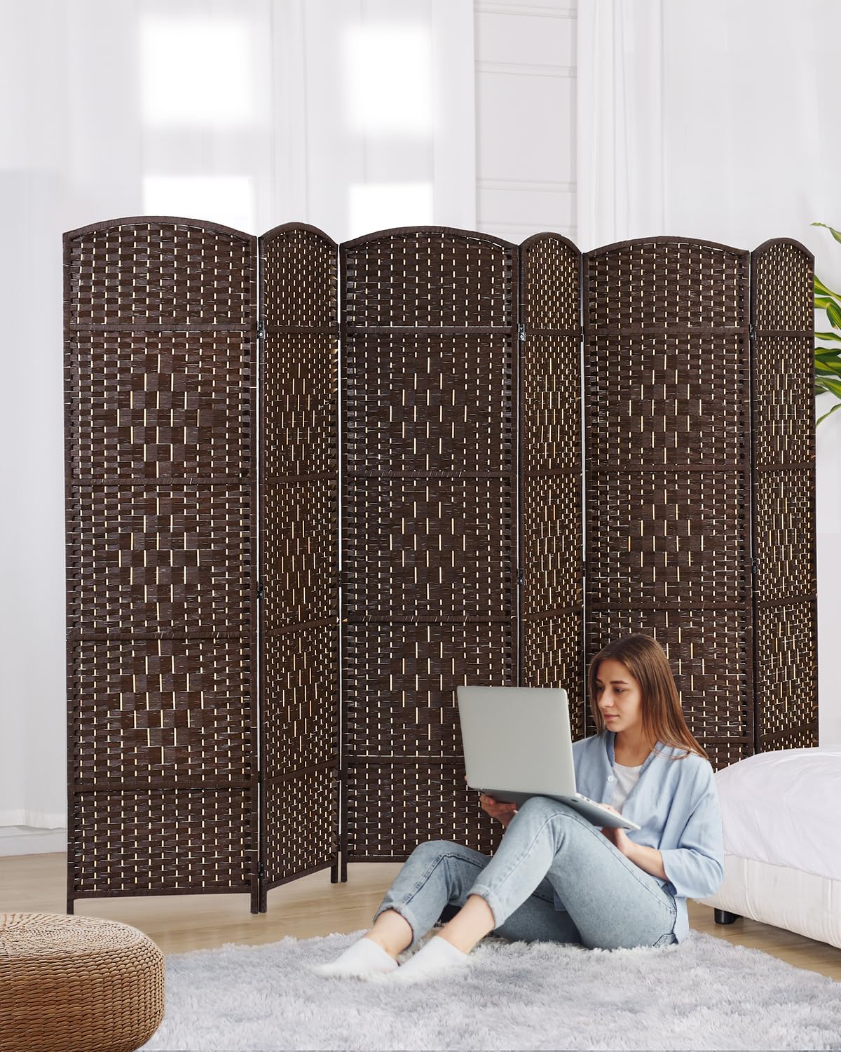 Amazon.com - JOSTYLE 6ft. Tall Extra Wide Folding Privacy Screens with ...