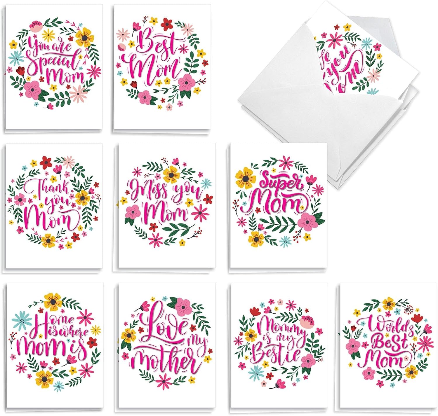 Amazon.com : The Best Card Company 20 Assorted Mother's Day Notecards ...