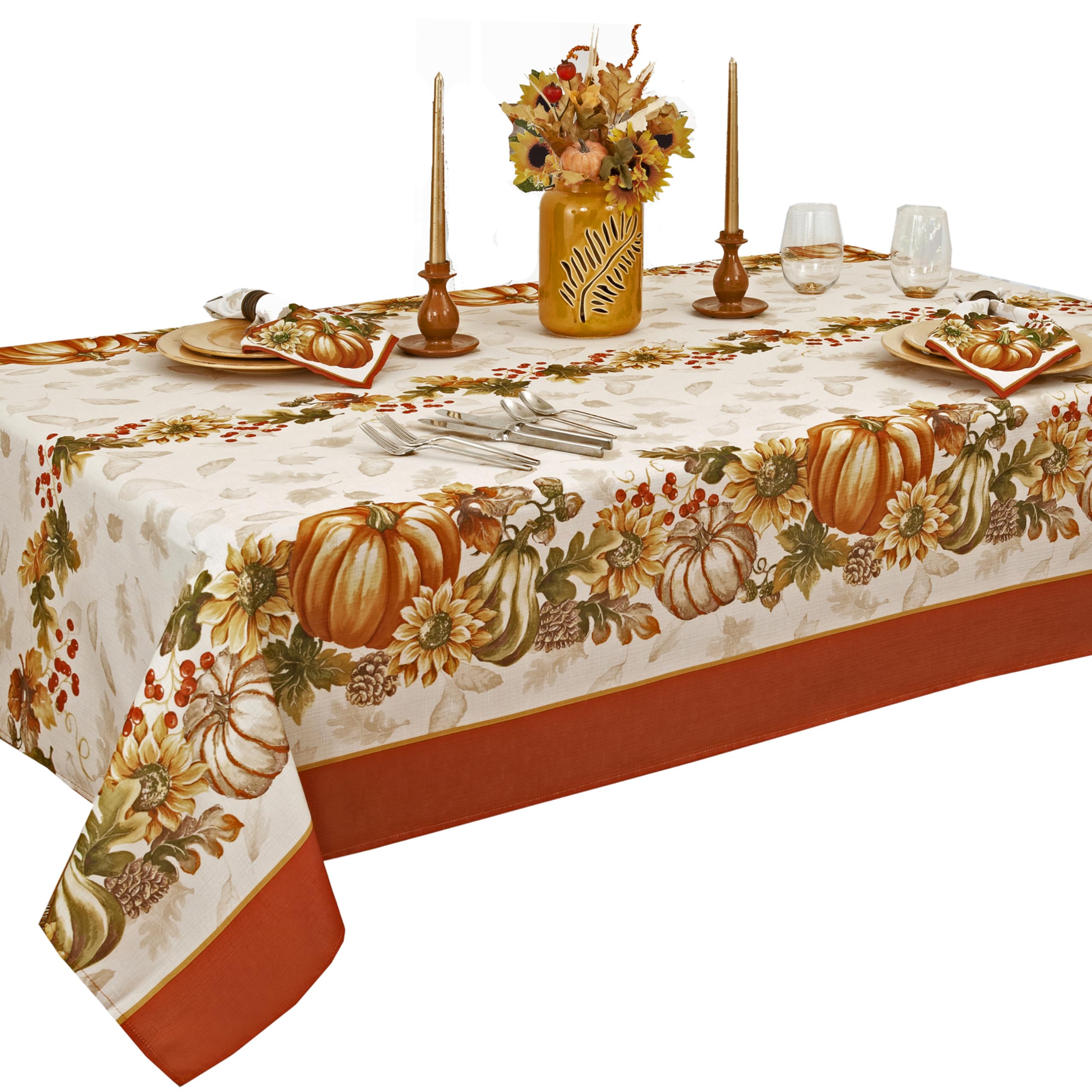 Amazon.com: Newbridge Brilliant Autumn Double Border Thanksgiving ...