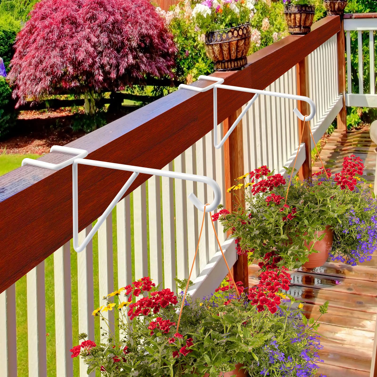 Snapklik.com : 6 Pack Vinyl Fence Hooks, Heavy Duty Durable White Fence ...