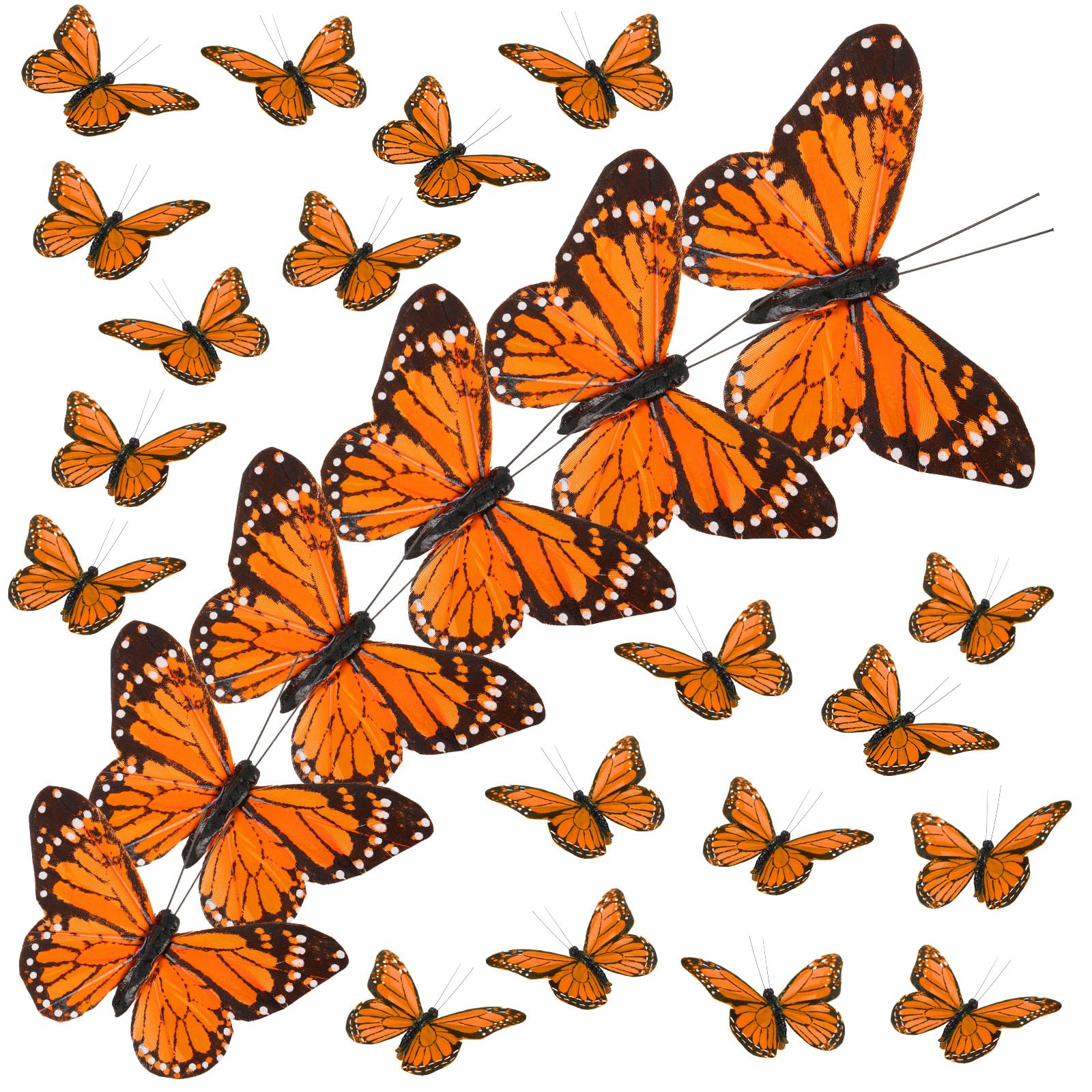 Amazon.com: 12PCS Butterfly Clips Decorations Orange Butterfly Clip ...