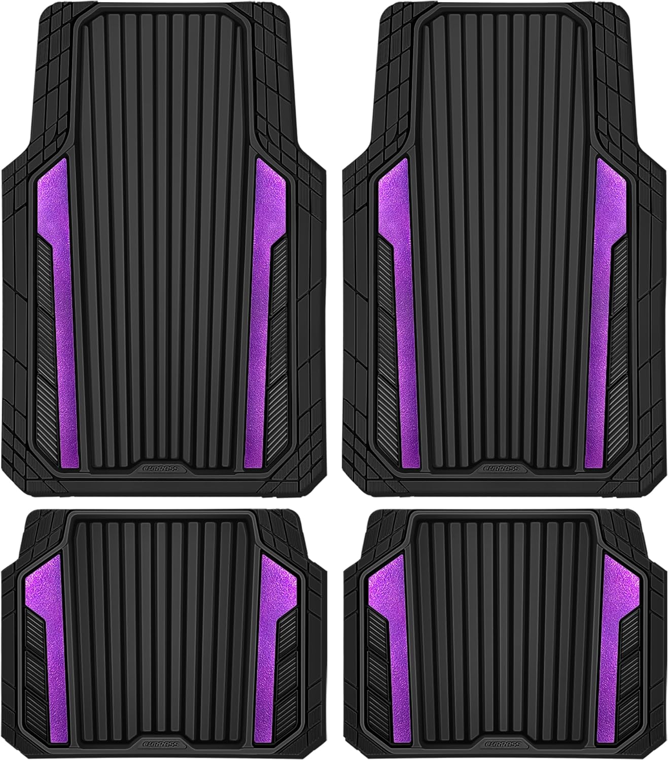 Amazon.com: CAR PASS Heavy Duty Rubber Car Mats Metallic,Aluminum Film ...