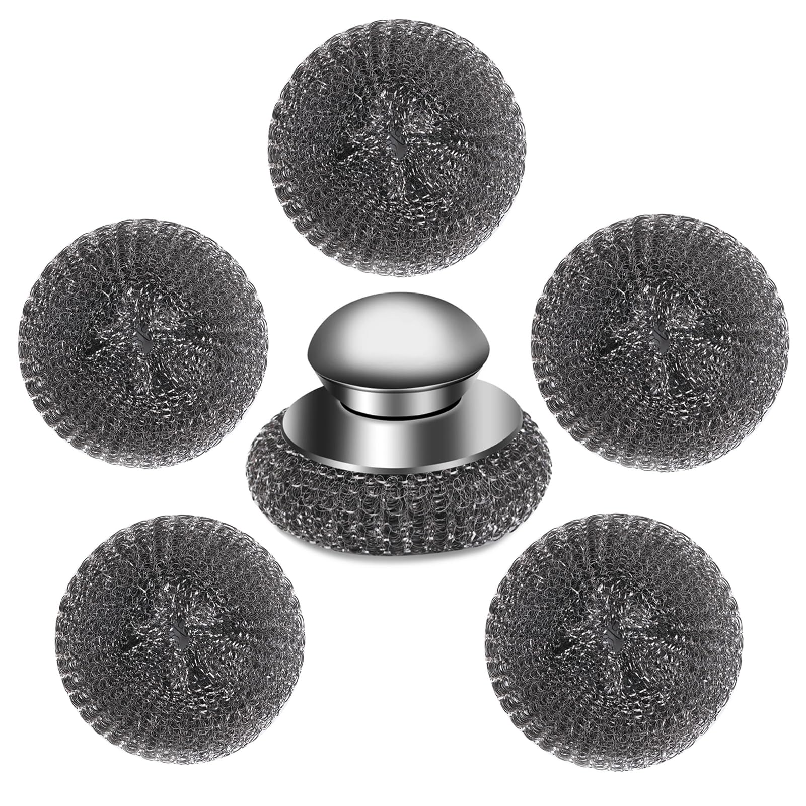 Amazon.com: 6Pcs Steel Wool Scrubber with Replacement Wire Pads Set ...
