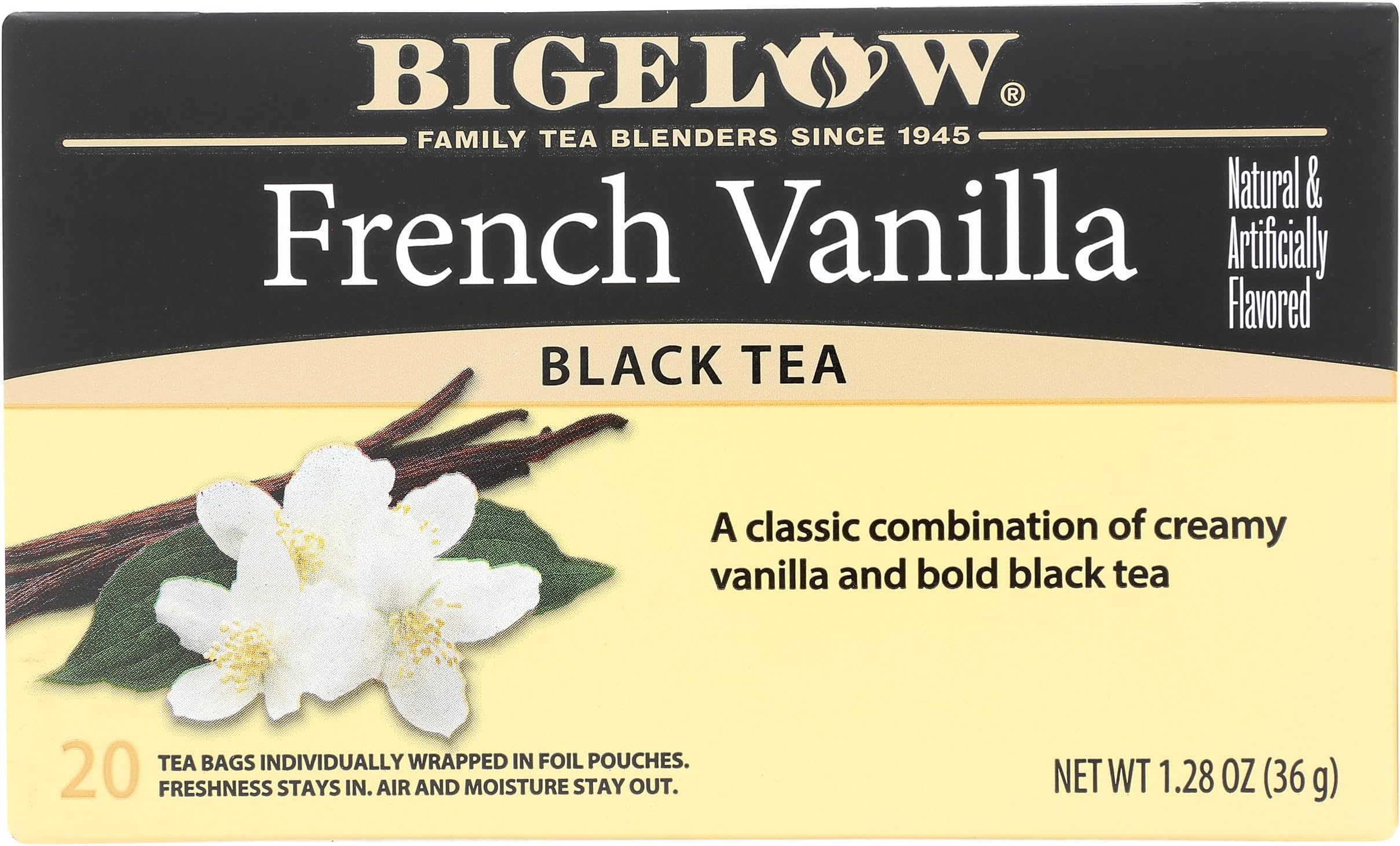 Amazon.com: Bigelow French Vanilla Black Tea, Caffeinated, 20 Count ...
