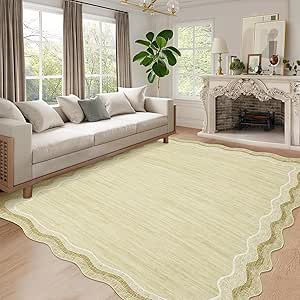 Amazon.com: GarveeHome Scalloped Washable 5x7 Area Rugs for Living Room ...