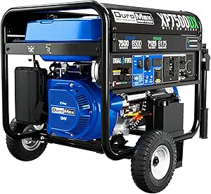 DuroMax XP7500DX 7,500-Watt/6,500-Watt 274cc Electric Start Dual Fuel ...