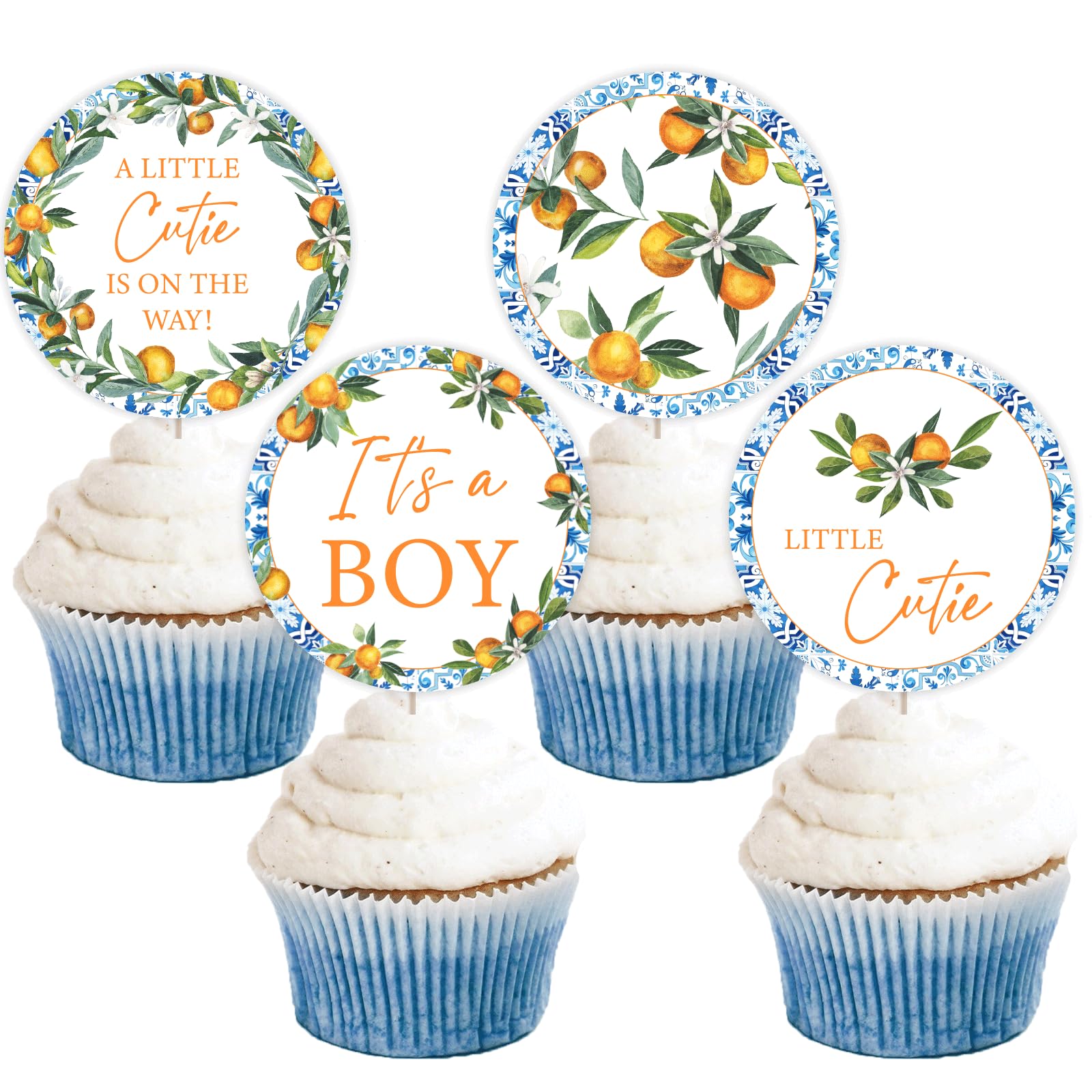 Amazon.com: Kreatwow Little Cutie Cupcake Toppers for Boys 24 PCS ...