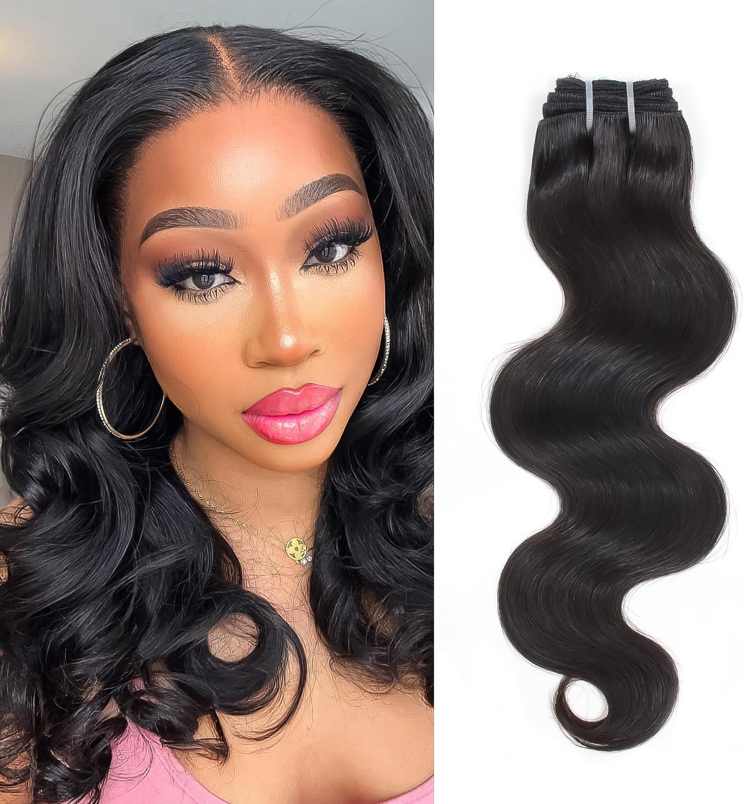 Amazon.com : HVN-KVVM Body Wave Bundles Human Hair 12 Inch 12A Human ...
