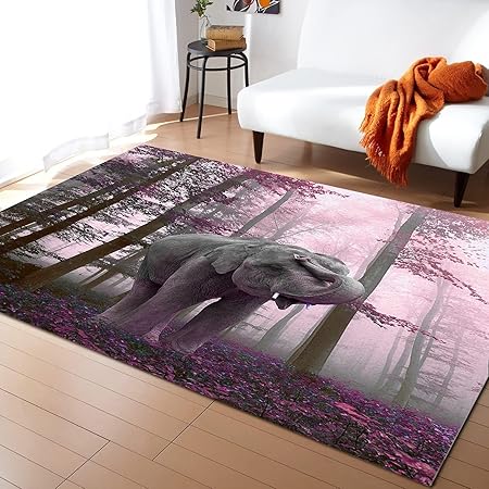 Amazon.com: ALALAL African Elephant Area Rug, Animal Rug for Living ...