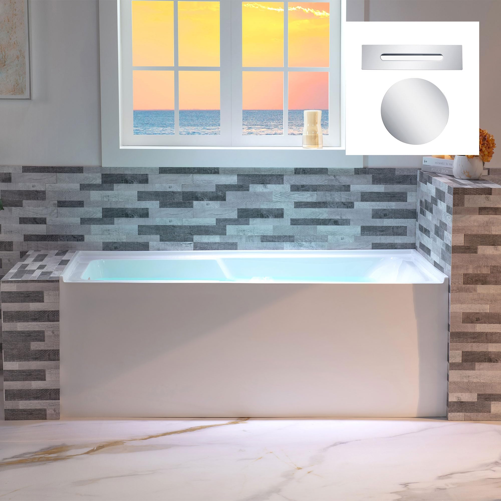 KOHLER K-26109-LA-0 Entity 60-Inch x 30-Inch Alcove Bath with Integral ...