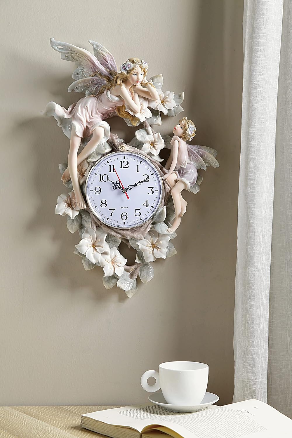 Amazon.com: OK Lighting 18" H Enchanted Fairy Wall Clock : Home & Kitchen