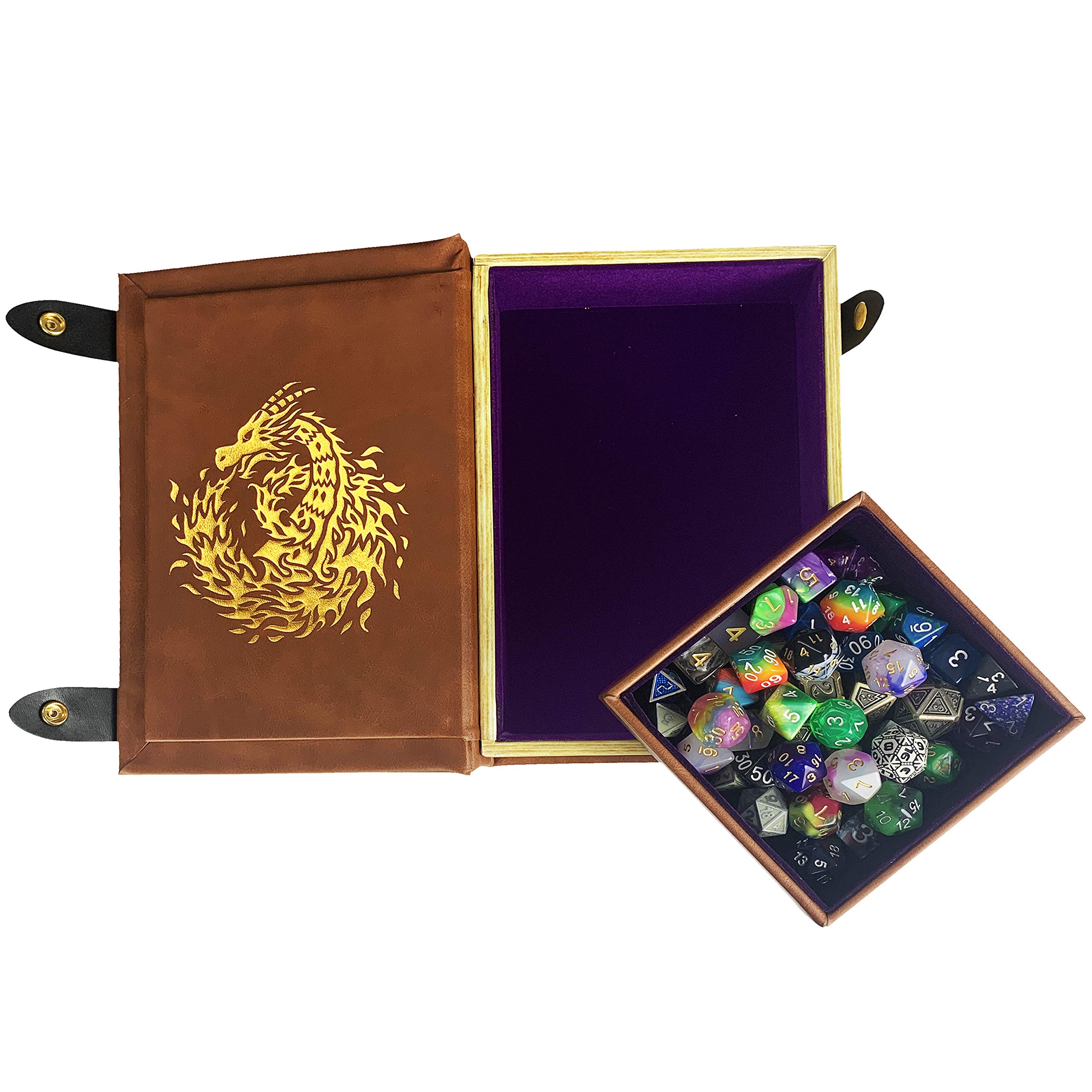 Amazon.com: Fantasydice Book-Shaped Gold/Purple Fire Dragon Rolling ...