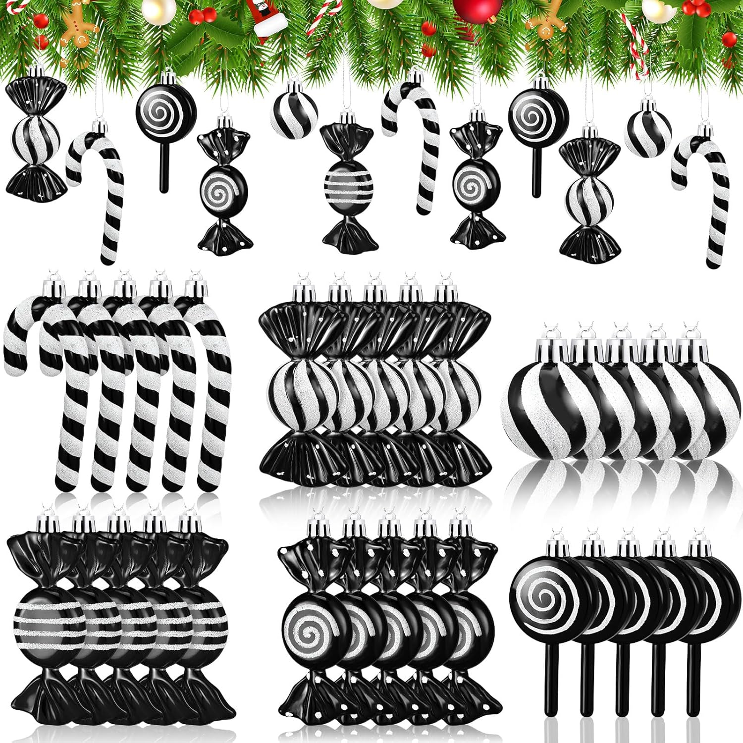 Amazon.com: Liliful Christmas Candy Ornament Set 30 Pcs Plastic ...