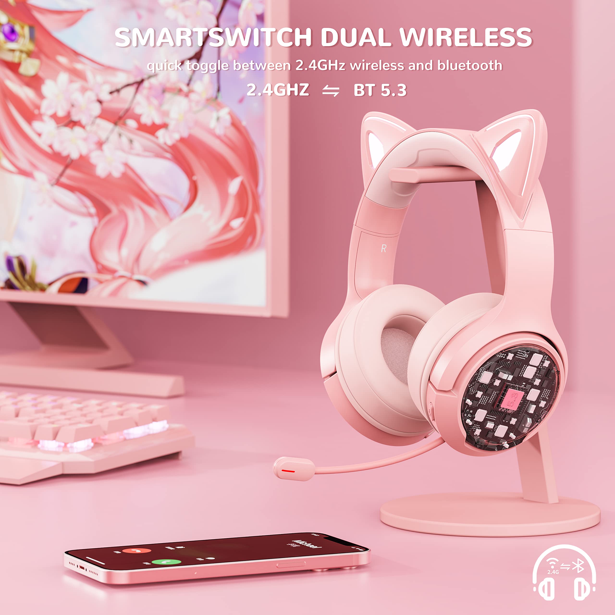 Snapklik.com : BINNUNE Wireless Gaming Headset