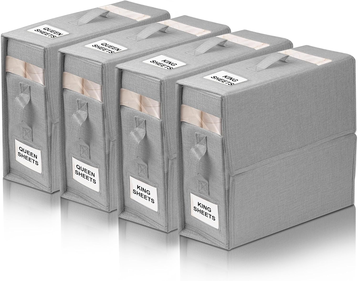 Amazon.com: 4 Pack Sheet Cube Bed Sheet Set Organizer, Fitted Sheet ...