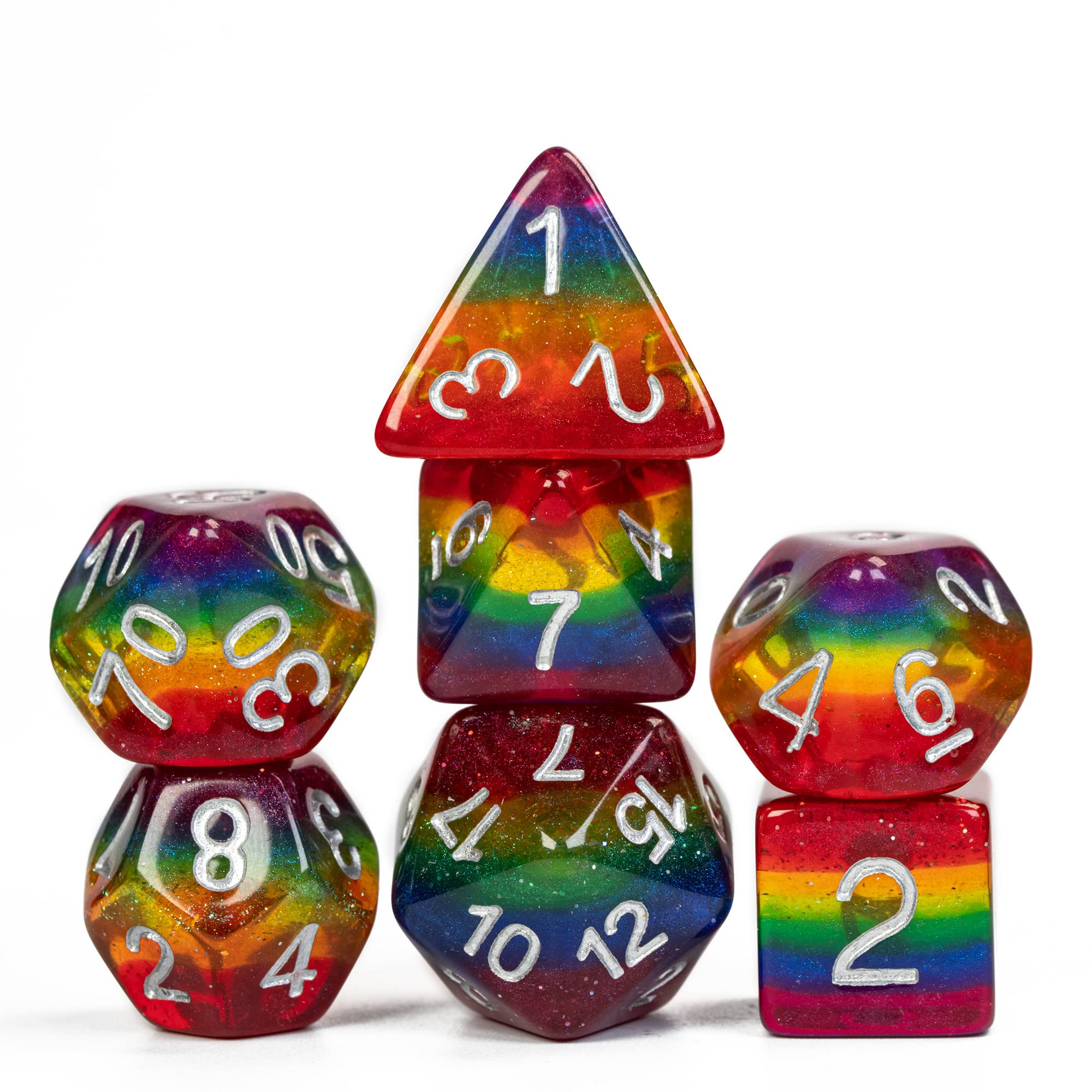 Amazon.com: HDdais 7PCS Rainbow-Pride Polyhedral Dice Set, Homosexual ...
