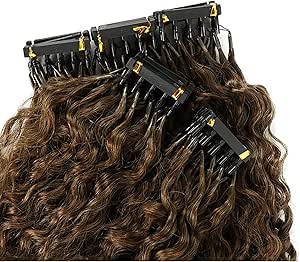 Amazon.co.jp: 6D Extensions Human Hair, Non Marking Hair Extensions ...