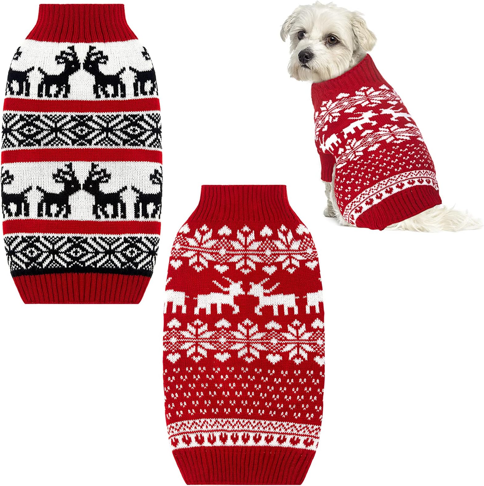Amazon.com : Stinky G Festive Reindeer Dog Sweater Red Size #12 : Pet ...