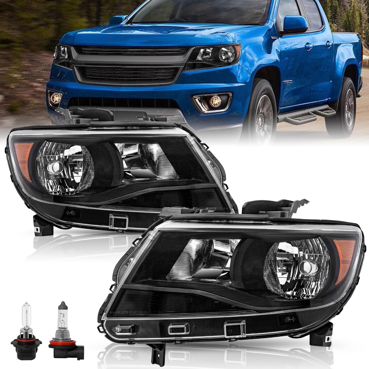 Amazon.com: TUSDAR Fits For 2015-2022 Chevy Colorado [Halogen OE Style ...