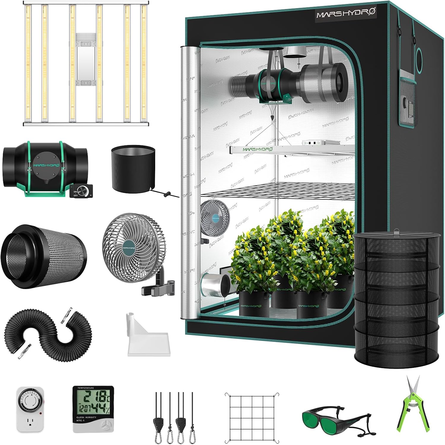 Amazon.com: MARS HYDRO 4x4 Smart Grow Tent Kit Complete with Herb ...