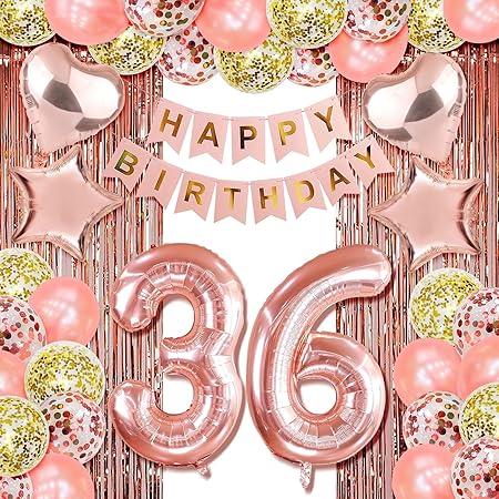 Amazon.com: 36th birthday decorations for her happy 36th birthday ...