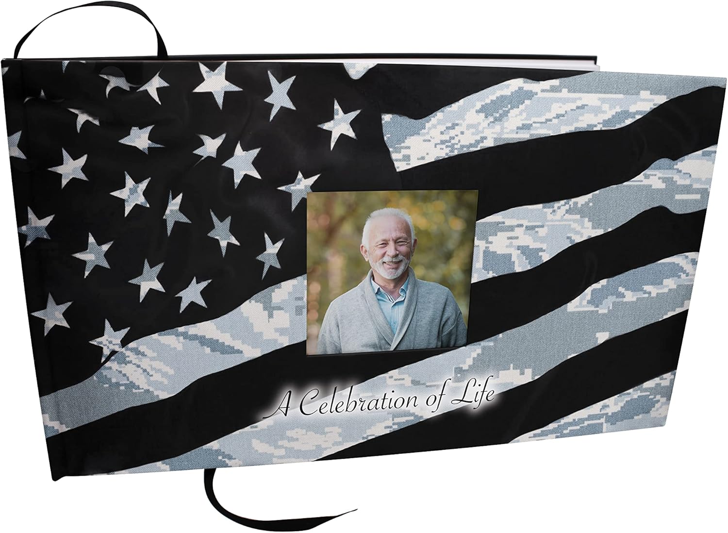 Amazon.com: Military Matching Photo Funeral Guest Book Celebration of ...