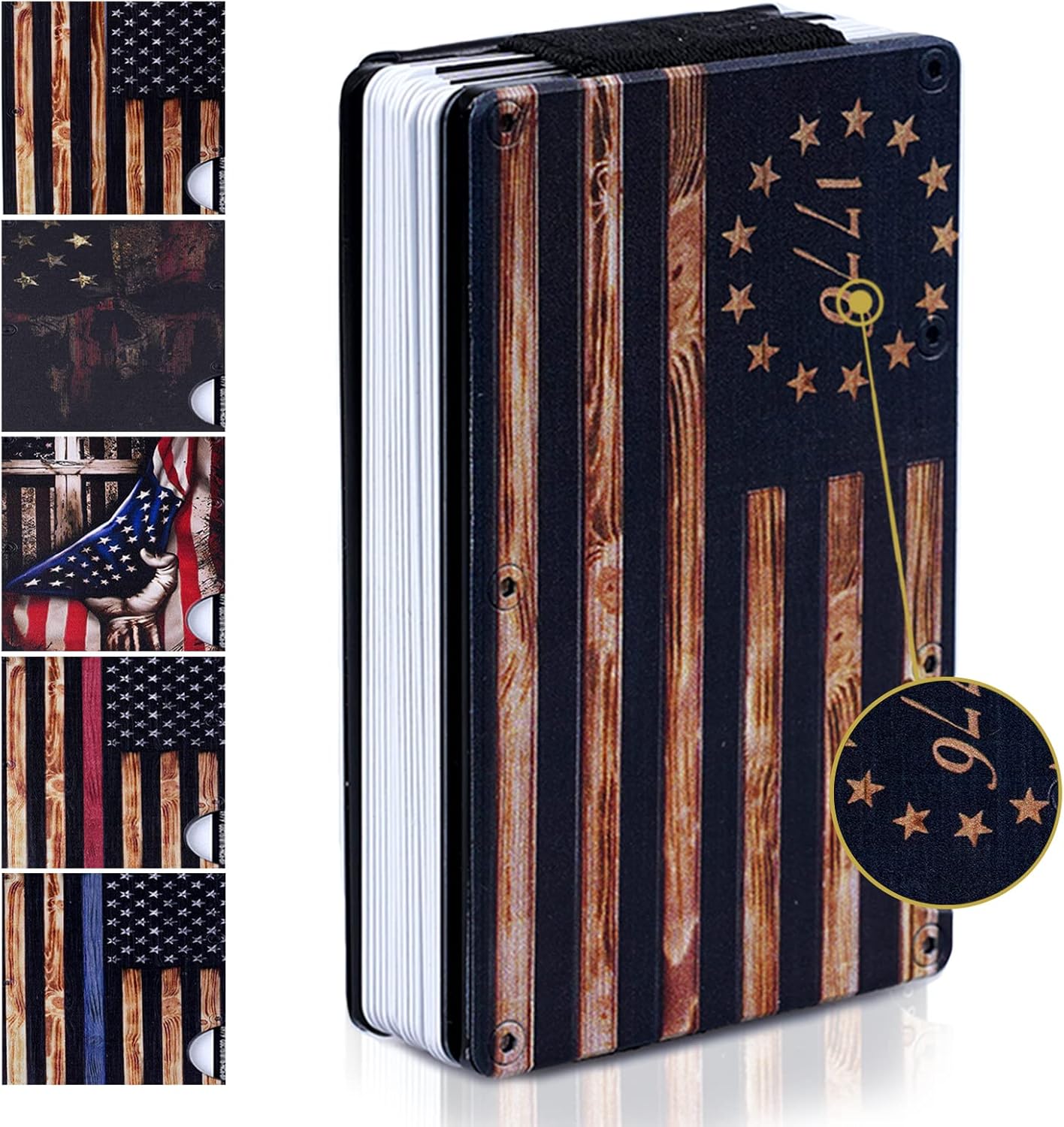 Amazon.com: dicilly Minimalist wallet for Men - Vintage Wood Grain ...