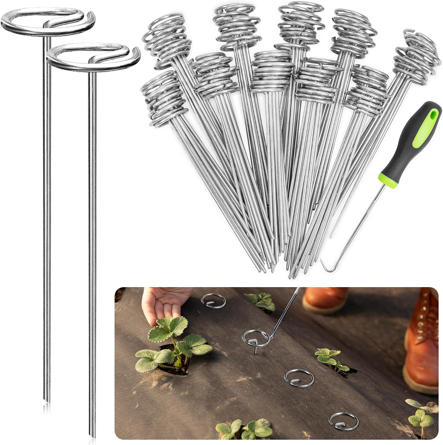 Amazon.com : 100 Pcs Landscape Staples 6 inch,Thickened 12 Gauge Circle ...