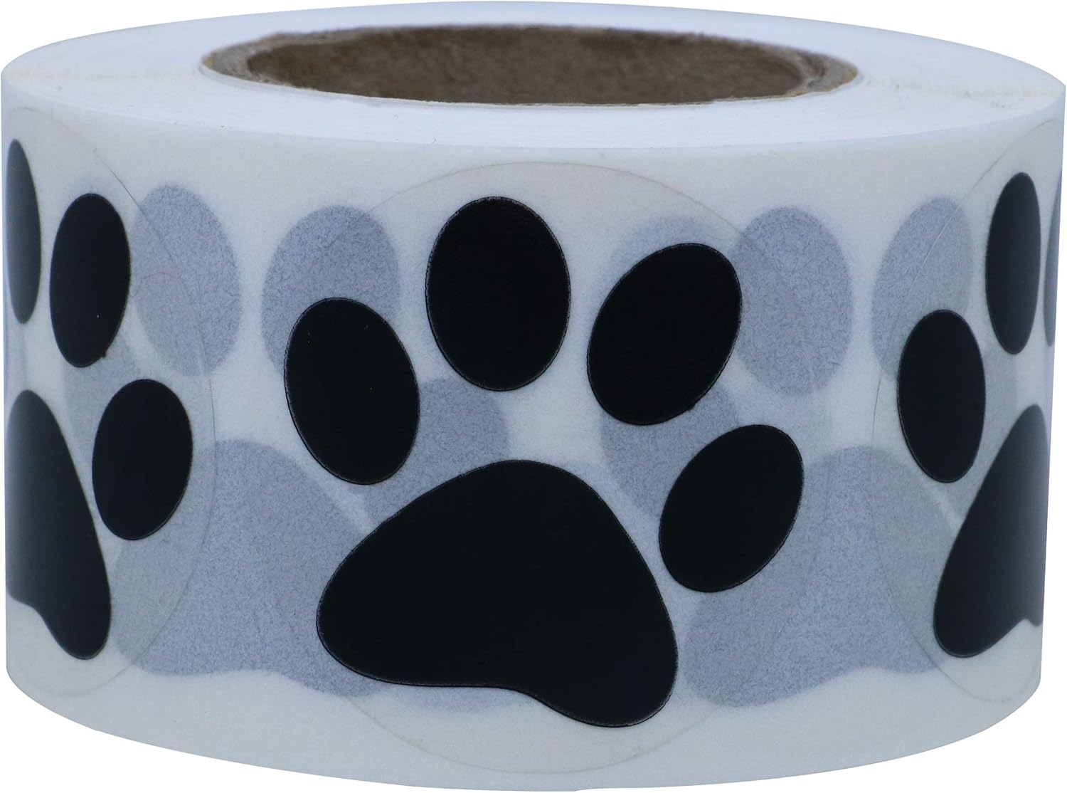 Amazon.com: Hybsk Clear 1.5 inch Round Black Bear Paw Print Dog Puppy ...