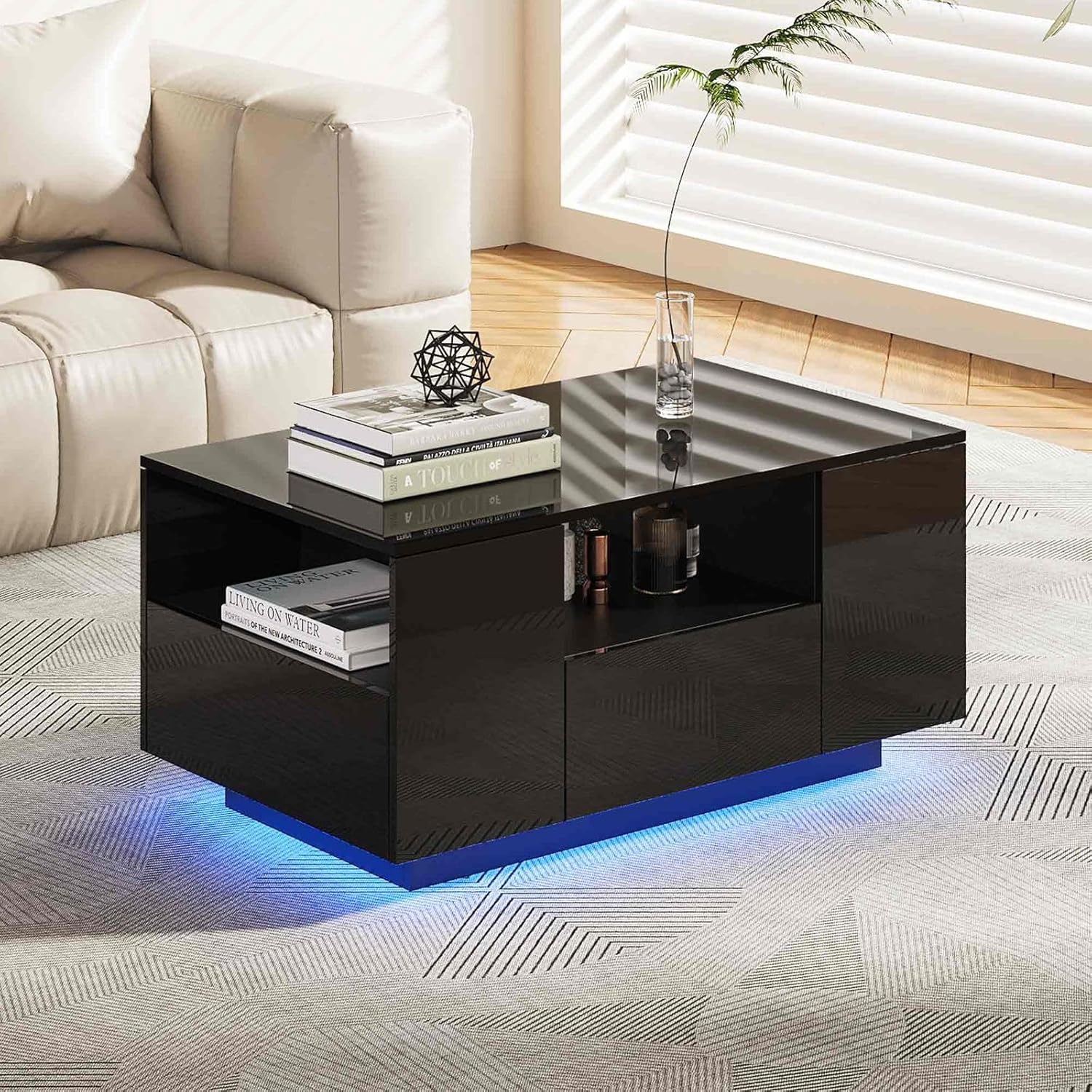 Makika Coffee Table LED Side Table TV Stand Design Living Room Office ...