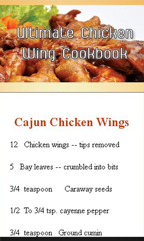 Ultimate Chicken Wing Cookbook - App on Amazon Appstore