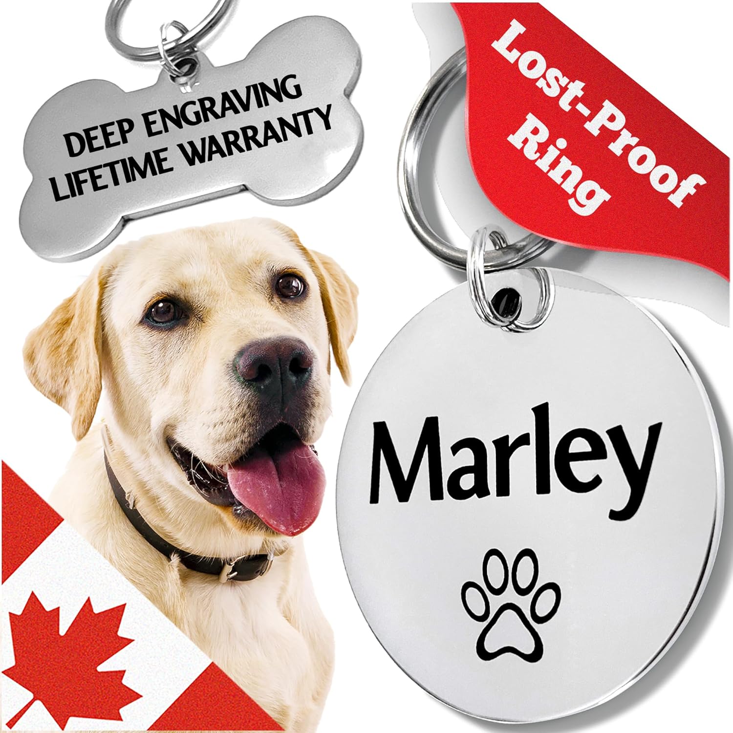 UNIIKA Personalized Custom Dog Tags Engraved Pet Canada (3 Size ...