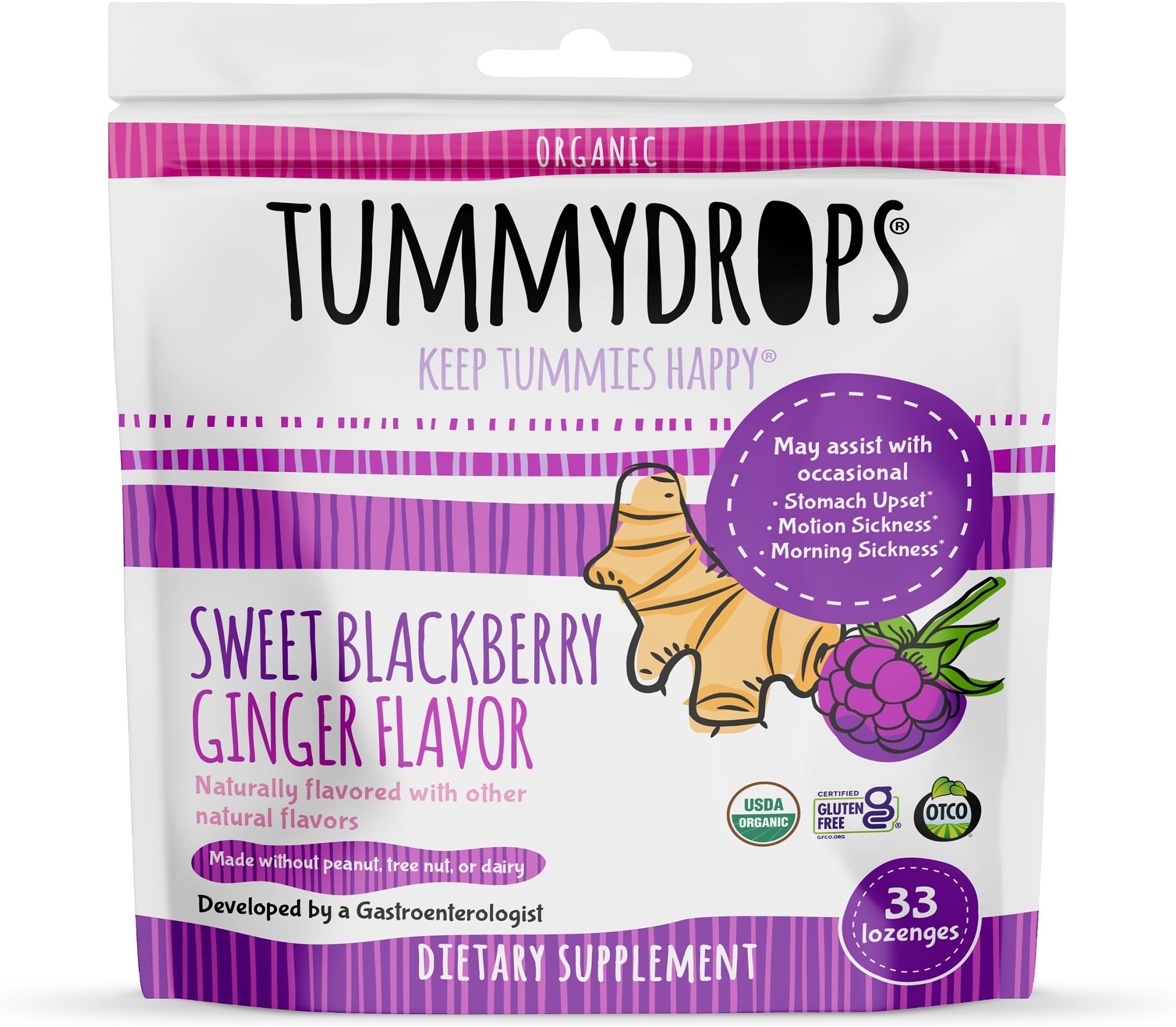 Amazon.com: Tummydrops, Natural Peppermint, Gluten Free & Vegan, 33 ...