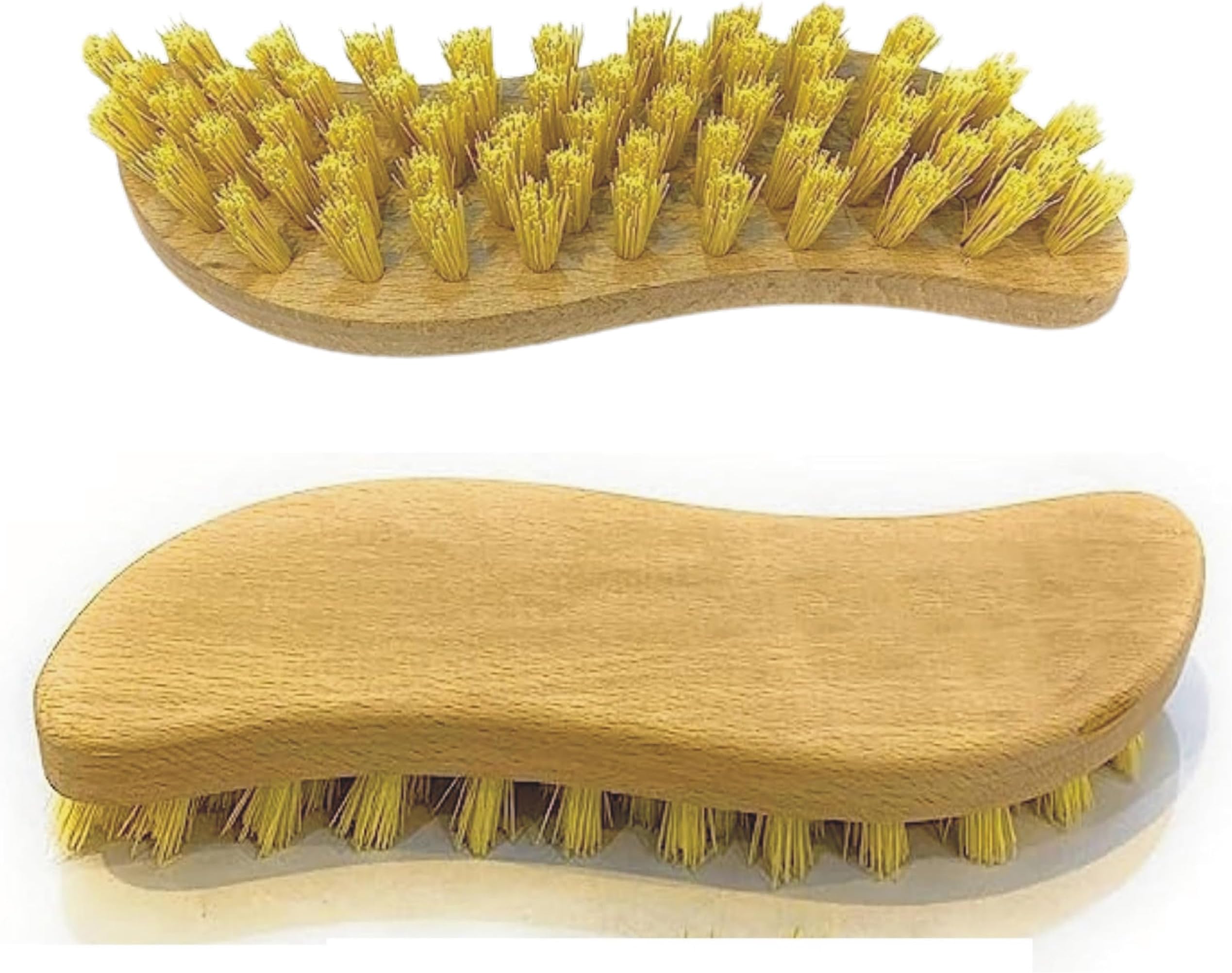 Elliott Wooden Scrubbing Brush with Curved Grip Handle, Durable Hard ...