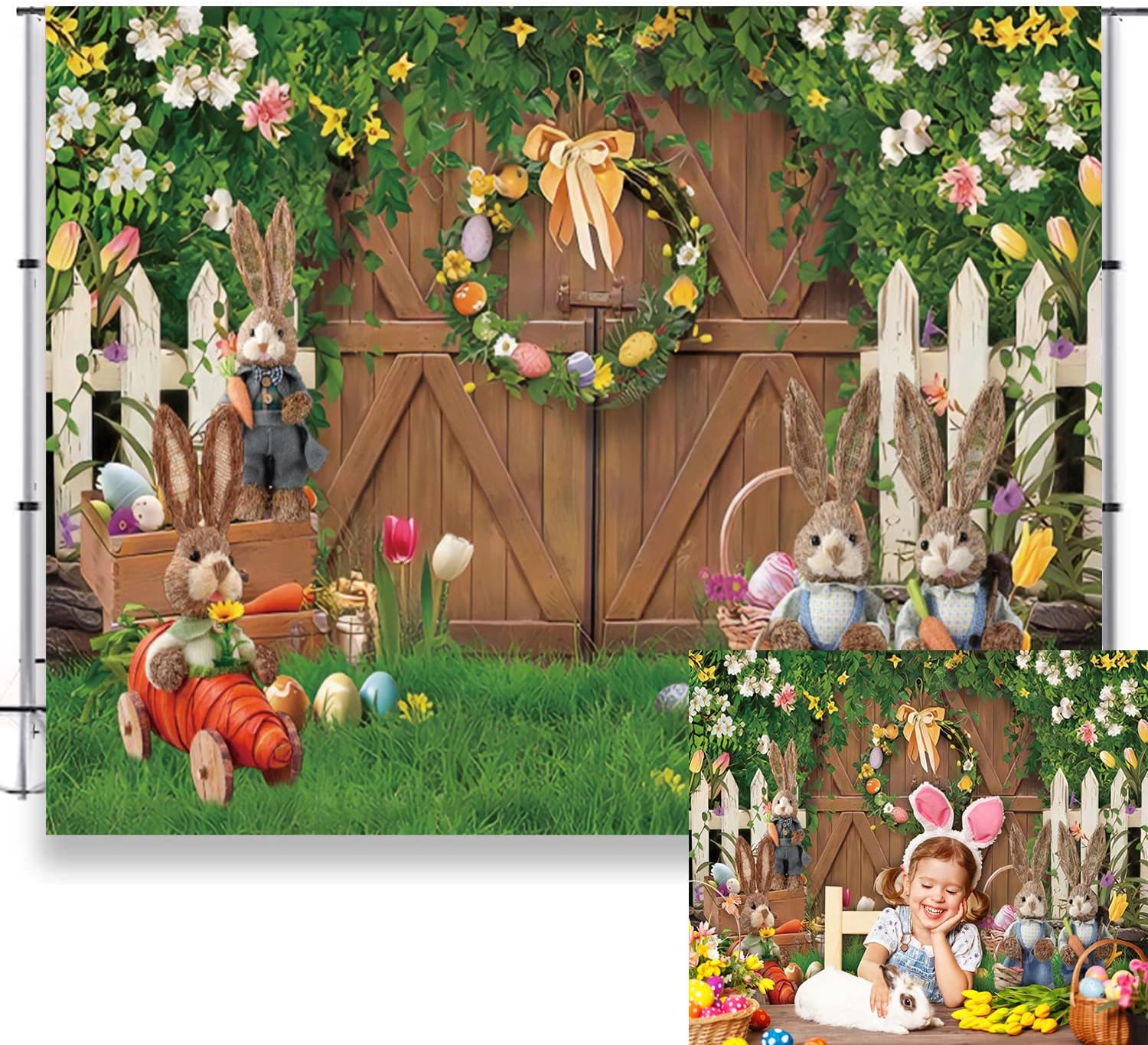 Amazon.com : Spring Easter Backdrops for Photography LFEEY 10x8ft ...