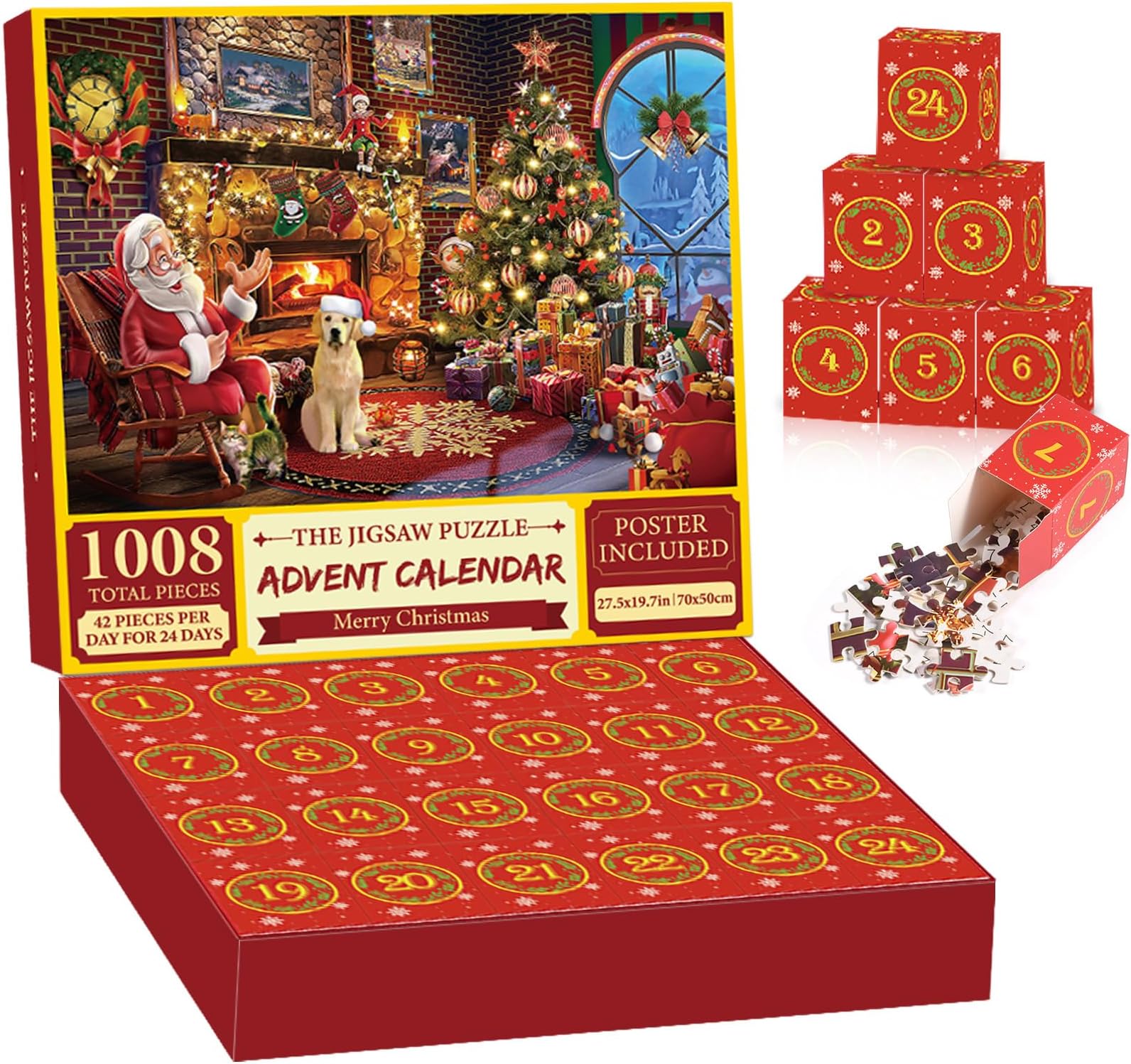 Amazon.com: Bestbase Christmas Puppies Advent Calendar 2024 Jigsaw ...