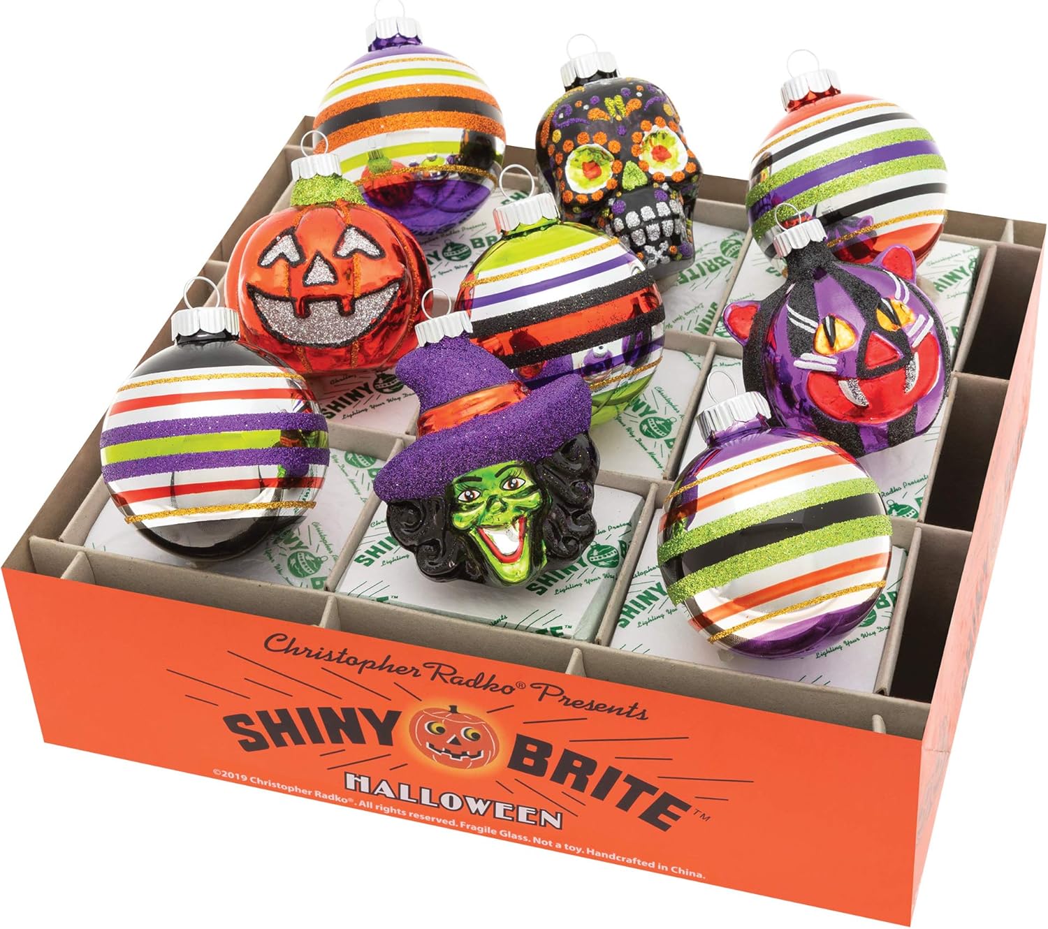 Amazon.com: Shiny Brite Halloween Rounds and Figures, Christmas ...