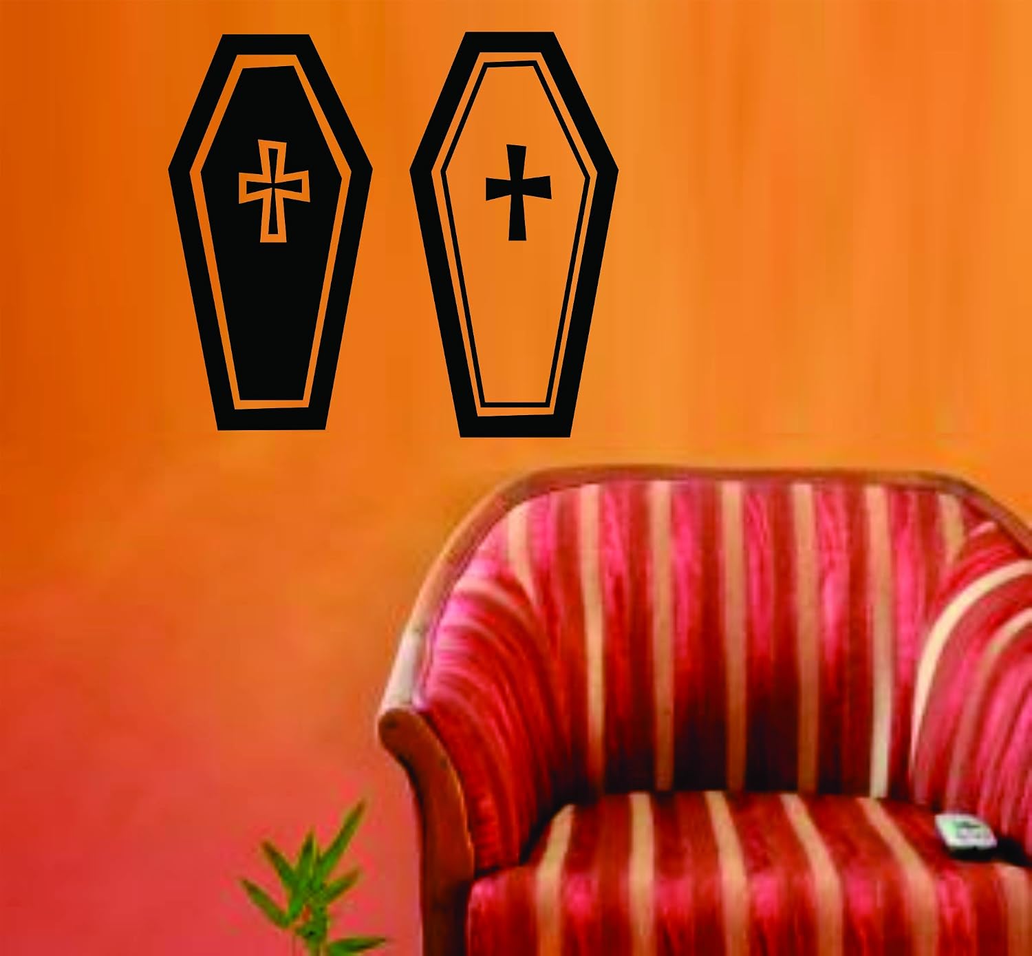 Amazon.com: Dabbledown Pair of Coffins Halloween Wall Vinyl Decal ...