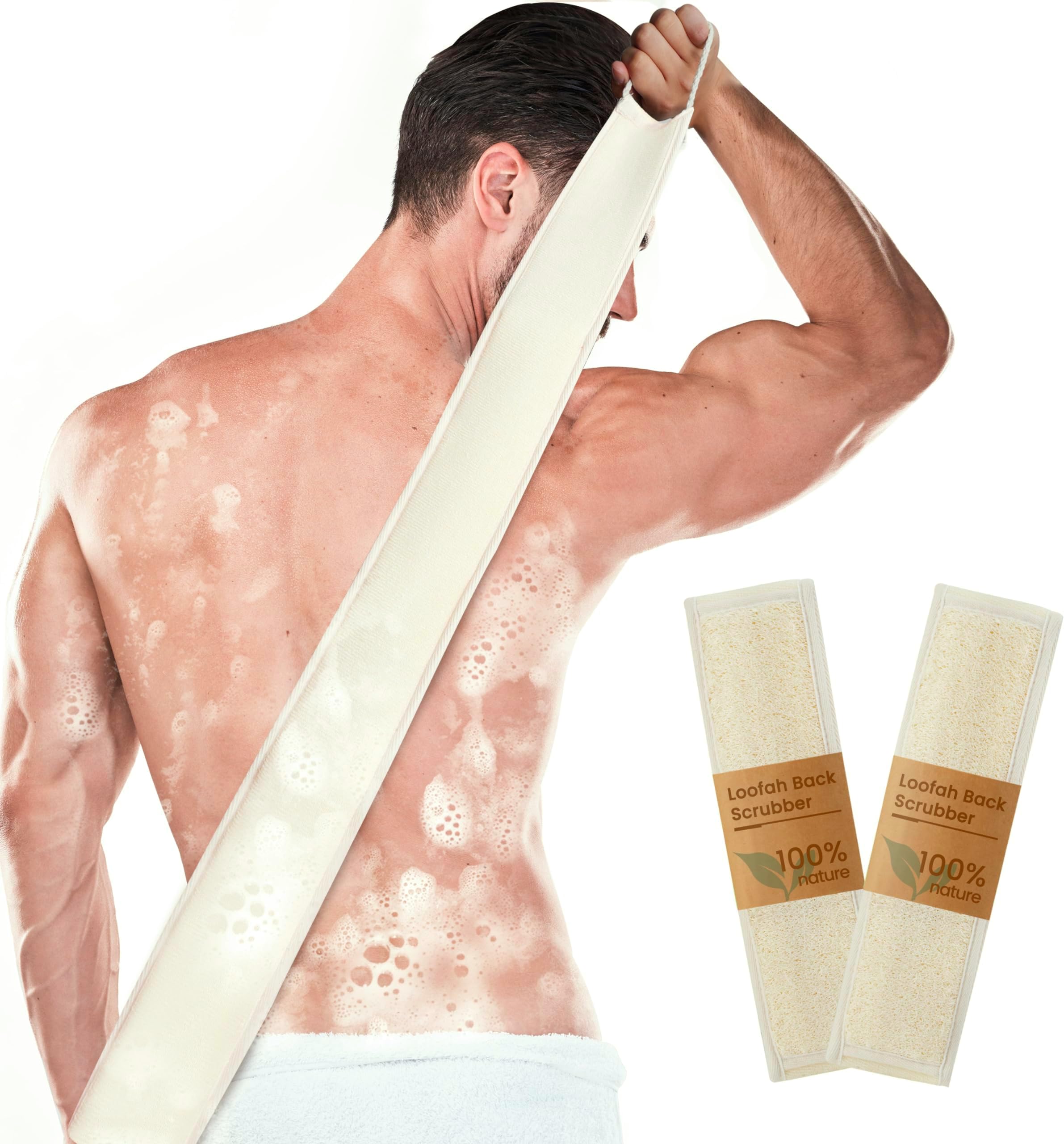 Amazon.com: Exfoliating Back Scrubber for Shower, 2Pcs Loofah Back ...