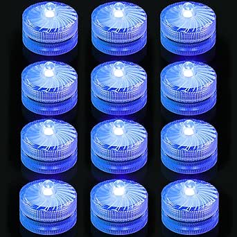 Amazon.com: Blue Submersible Led Lights, Waterproof Tea Lights Mini Led ...