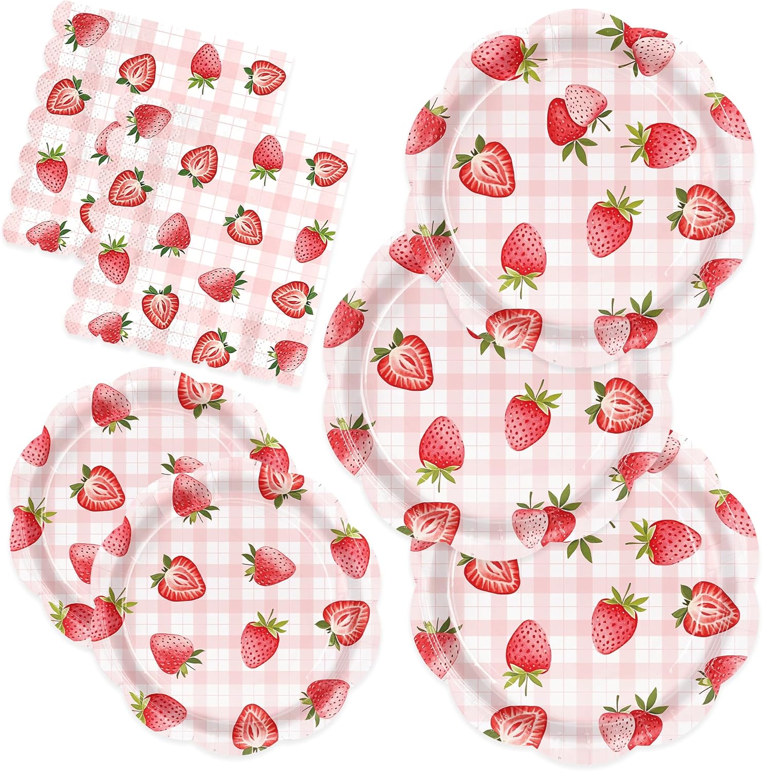 Amazon.com: 150pcs Strawberry Plates Napkins Birthday Party Decorations ...